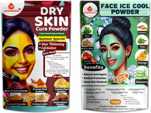 voorkoms Dry Skin Cure & Face Ice Cool Powder Combo Face Skin Care ...