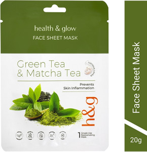 Health & Glow Green Tea And Matcha Tea Face Sheet Mask - Price in India ...