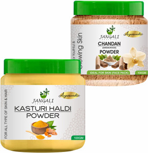Pure Jangali Organics HERBAL PRODUCTS Kasturi Haldi and Chandan Powder ...