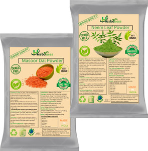Herboness Masoor Dal Powder (RED LENTILS) and Neem Leaf Powder For ...