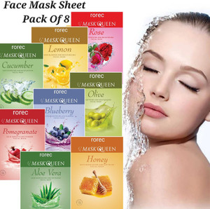 rorec MASK QUEEN Beauty Skin Deep Cleansing Facial Sheet Mask Combo ...