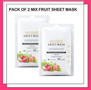 KA-KAIASHA MIX FRUIT FACE SHEET MASK GLOWING SKIN PACK OF 2 (40ML ...