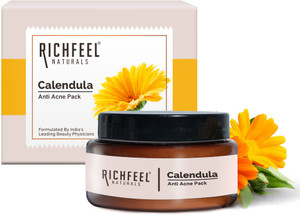 RICHFEEL Calendula Anti Acne Mud Pack |Fights Acne, Blackheads & Scars ...
