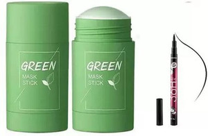 HASLEE Green Tea Stick Mask, Anti-Acne Solid And Fine,(40 g),1black ...