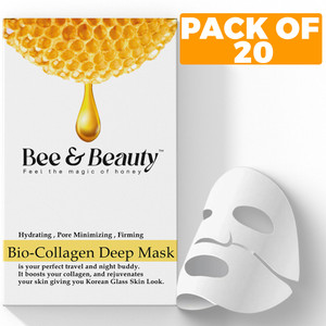 BEE BEAUTY Bio-Collagen Real Deep Masks - 20 Pcs |korean Mask For Glass ...