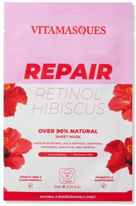 Vitamasques Repair Retinol Hibiscus Biodegradable Sheet Mask & Eco ...