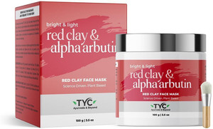 Tyc Ayurvedic Red Clay Mask With 1% Alpha Arbutin, Almond Oil For Men ...