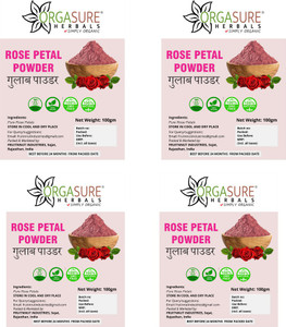 ORGASURE Pure Organic Rose Petal Powder 400g, Natural Rose Powder for ...
