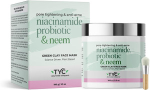 Tyc Green Clay Face Mask With Niacinamide, Probiotics, Neem For Dark ...