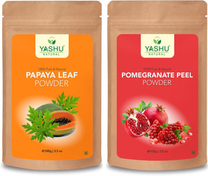 Yashu 100% Pure POMEGRANATE / ANAR Peel and PAPAYA Leaf Powder for ...