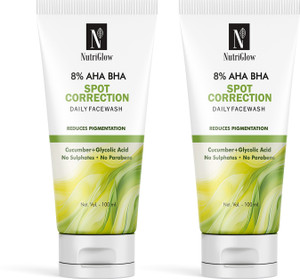 NutriGlow 8% AHA BHA Spot Correction Daily , Gentle Exfoliating Formula ...
