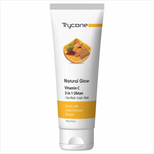 Trycone 3 in 1 Ubtan Facewash, Scrub & Mask with Haldi, Chandan, Kesar ...