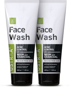 USTRAA Acne Control - With Neem & Charcoal - 200 g x 2 | Oil Control ...