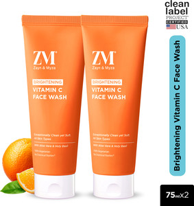 ZM Zayn & Myza Bright Me Up Vitamin C All Skin Type|Pack of 2 Face Wash ...