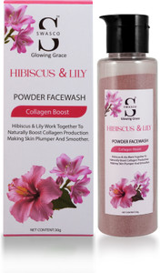 SWASCO Hibiscus and Lily Powder Facewash for Collagen Boost Face Wash ...