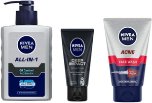 NIVEA All In One 150 ML , Deep Impact 50 ML & Acne 100 ML Face Wash ...