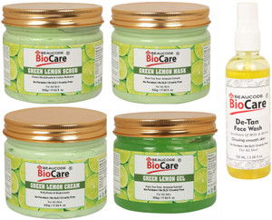 BEAUCODE BioCare Green Lemon Facial kit 500g With De Tan Face Wash ...