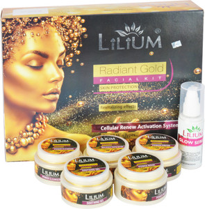 LILIUM Herbal Radiant Gold Facial Kit 350g With Skin Whitening ...