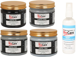 BEAUCODE BioCare Charcoal Facial Kit 500 ml Each With Deep Cleansing ...