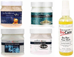BEAUCODE BioCare Diamond Facial Kit 250gm Each with De-Tan Face Wash ...