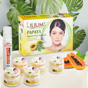LILIUM Herbal Papaya Facial Kit 220gm With Skin Whitening Cream20ml ...
