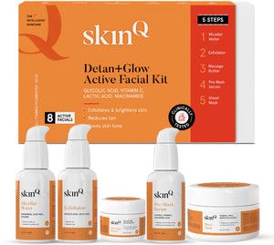 SkinQ Detan Facial Kit with Vitamin C & Niacinamide for Tan Removal ...