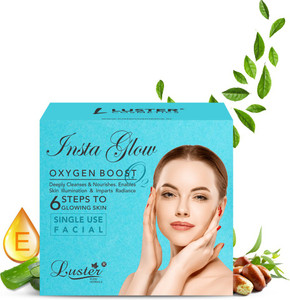 Luster Insta Glow Oxygen Boost Facial Kit | 6 Step Facial Kit | Single ...