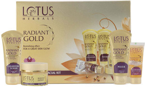 LOTUS HERBALS RADIANT GOLD Cellular Glow Salon Grade FACIAL KIT - Price ...