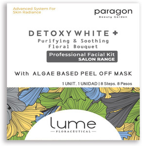 Lume Beauty Detoxy white +, 8 steps facial kit with Sea algae peel off ...