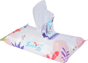 seabird Ultra Soft Fresh Clean Glow Wipes Pocket Size Facial Wet Tissue ...