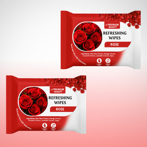 ShakalyaVeda Mini Pack Rose Wet Wipes – Travel-Friendly Wet Tissues for ...