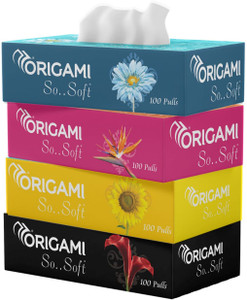 Origami 2 Ply Facial Tissues Pack of 4 - 100 Pulls Per Box - Price in ...