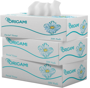 Origami So Soft Face Tissue 200 Pulls 2 Ply (White) Pack of 3 - Price ...