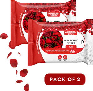 skinic Rose Soothing Wet Wipes – Makeup Remover & Hydration | Pack of 2 ...