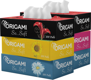 Origami 2 Ply Facial Tissues Pack of 6 - 100 Pulls Per Box - Price in ...