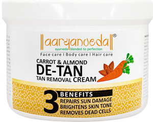 Aaryanveda De-Tan Cream Tan Removal Face Massage for Skin Brightening ...