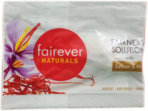 Fairever Naturals Fairness Solution with Saffron and Milk Cream Pouch ...