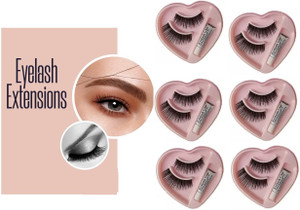 BLUEMERMAID NATURAL HEART SHAPE LONG THICK BLACK EYELASHES PACK OF 6 ...