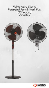 koins Aero Swing Wall Mount Fan|Aero Stand Pedestal Fan|16"(400mm ...