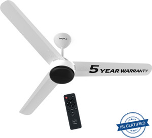 IMPEX BLDC ATOM 28 MATTE WHITE 5 Star 1200 mm 3 Blade Ceiling Fan Price ...