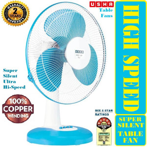 USHA High Speed Super Silent Table Fan 2 with 1 Year Warranty 400 mm ...