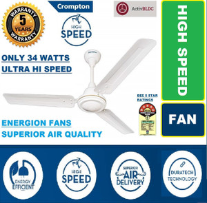Crompton ENERGION 34 WATTS ACTIVE BLDC 5 STAR RATED ULTRA HI SPEED 100% ...