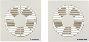 Crompton Axial Air High-Speed Pack of 2 150 mm 5 Blade Exhaust Fan ...