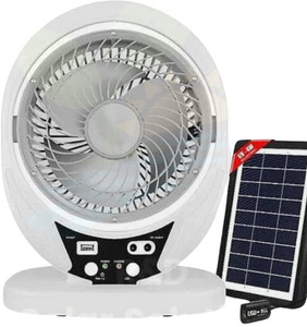 DRUMSTONE Solar Rechargeable 7-Inch Fan – Portable, 3-Speed for Outdoor ...