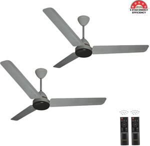 oceco Ecos Euro Grey Combo 5 Star 1200 mm 3 Blade Ceiling Fan Price in ...