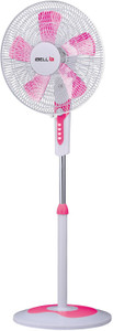 iBELL Chrome10 Pink Pedestal Fan, 5 Leaf HighSpeed Stand Fan, Timer & 3 ...