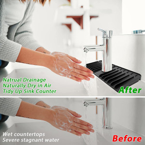 TENTOS Sink Faucet Splash Catcher Silicone Pad Kitchen Sink Splash ...