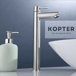 Kopter - TALL 12 inch Silver Table Top Desk Mount Pillar Tap Pillar Tap ...