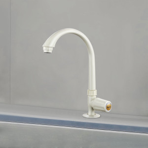 RUHE Metro Collection Swan Neck Cock P.T.M.T Tap with Flange Ivory ...