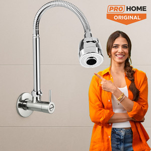 ProHome Brass Kitchen Sink Tap Dual Flow Chrome Wall Mount 360 Degree ...